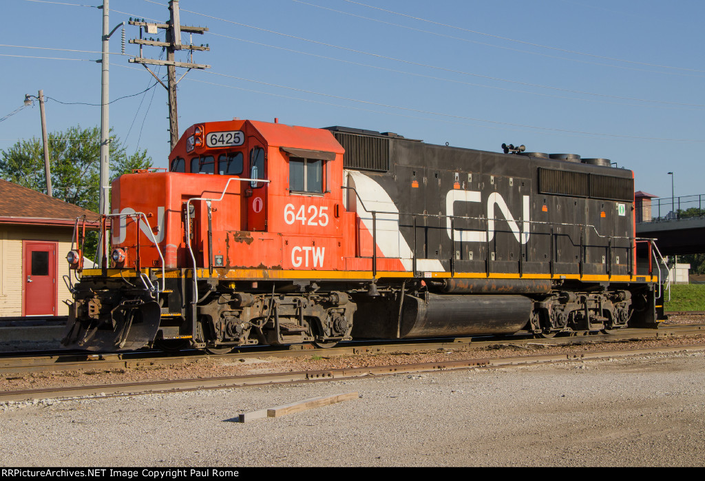 GTW-CN 6425, EMD GP40-2, ex DT&I 425 was at the CN Yard during Omaha's RR Days
